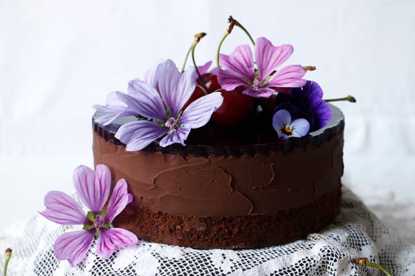 Cherry Chocolate Mousse Cake (vegan & gluten-free) - Nirvana Cakery