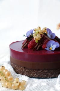 Chocolate Raspberry Bavarois (vegan & grain-free) - Nirvana Cakery